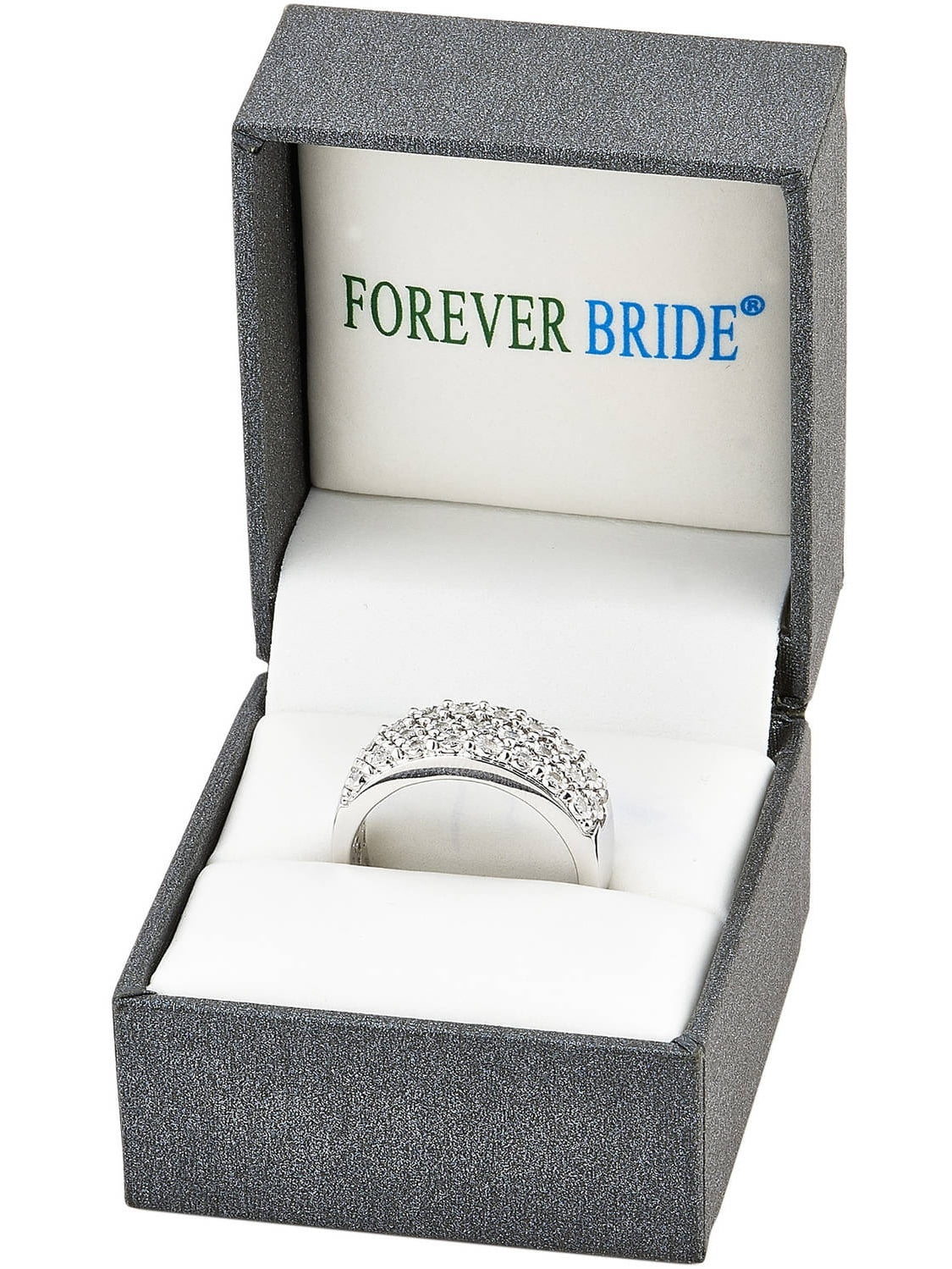 Forever Bride 1/5 Carat T.W. Diamond Sterling Silver Wedding Band ...