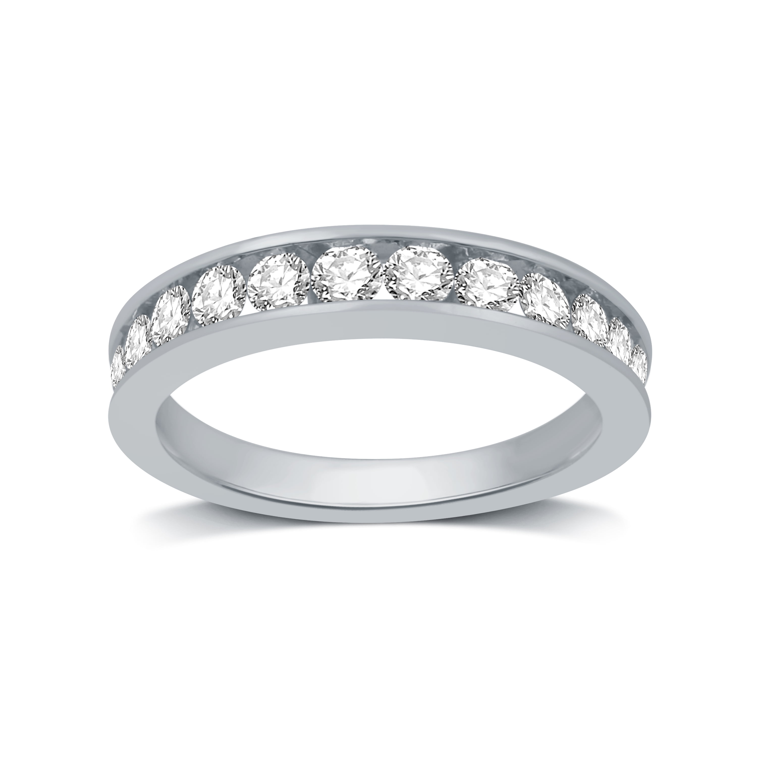 Forever Bride 1 CTTW Round Diamond Women's Sterling Silver Anniversary ...