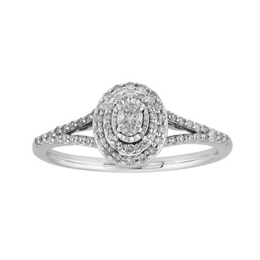 Art Deco Diamond Engagement Ring with Halo in 10K White Gold - Walmart.com