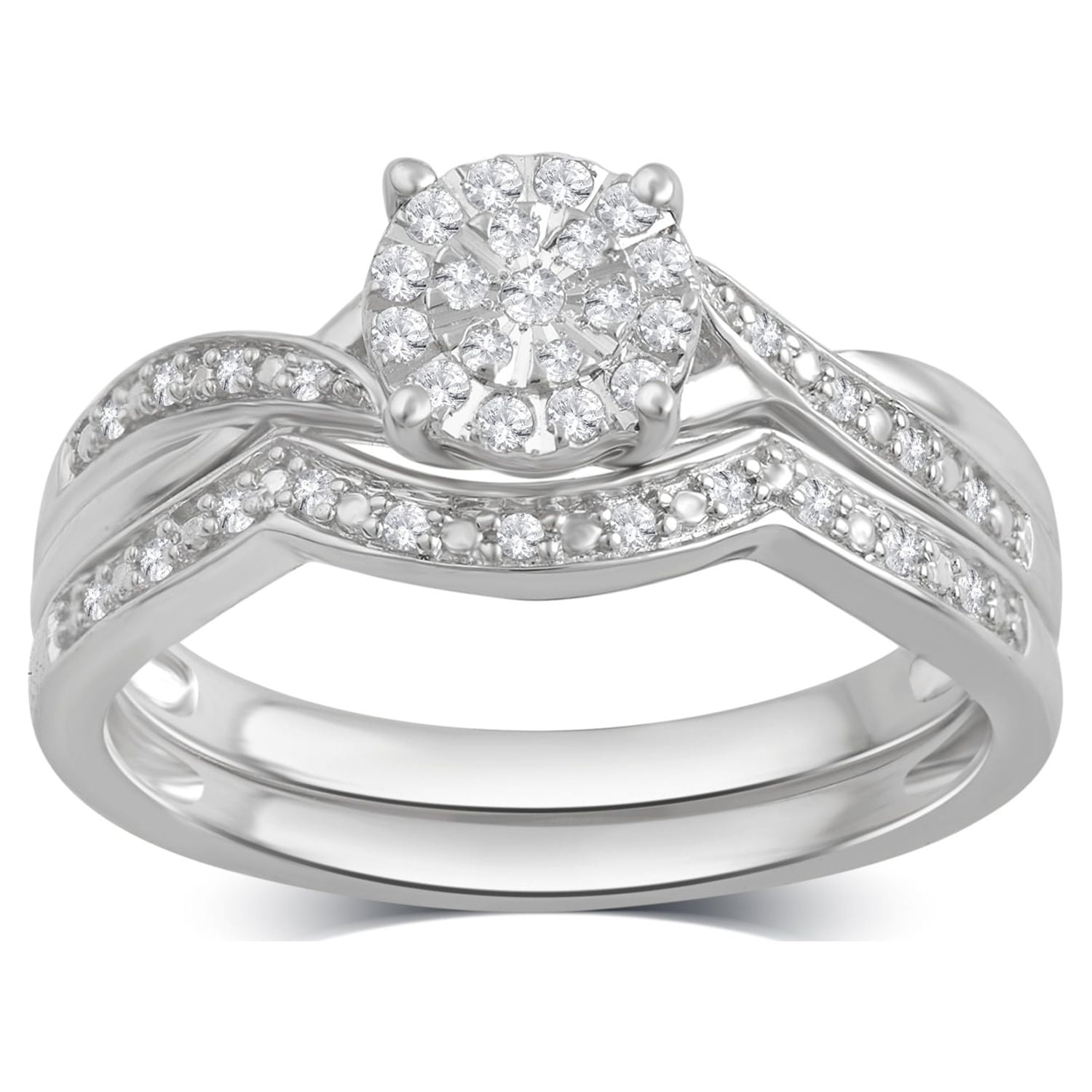 Forever Bride Infinity-Inspired 1/5ct Diamond Engagement & Wedding Ring ...
