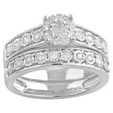 Forever Bride Sterling Silver 1/2 Carat Diamond Miracle Plated Wedding ...