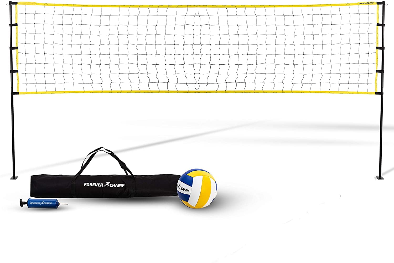 Forever Champ Outdoor Volleyball Net System - 32x3ft Net, 8.5in Ball ...