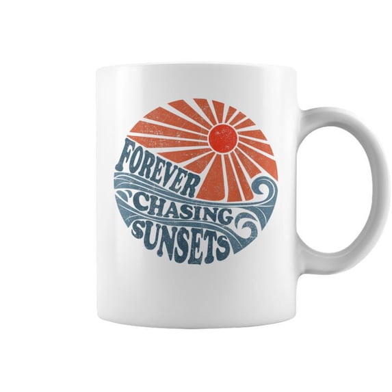 Forever Chasing Sunsets Retro 70S Beach Vacation Coffee Mugs - Walmart.com