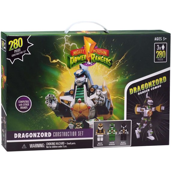 Walmart Power Rangers 280-Piece Dragonzord Construction Set with 3 Mini ...
