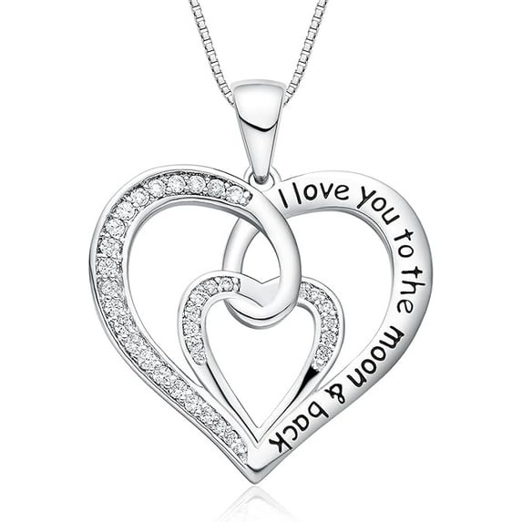 Forever Connected Mother & Son Necklace – Heart Pendant Gift for Mom, Sterling Silver Jewelry ...