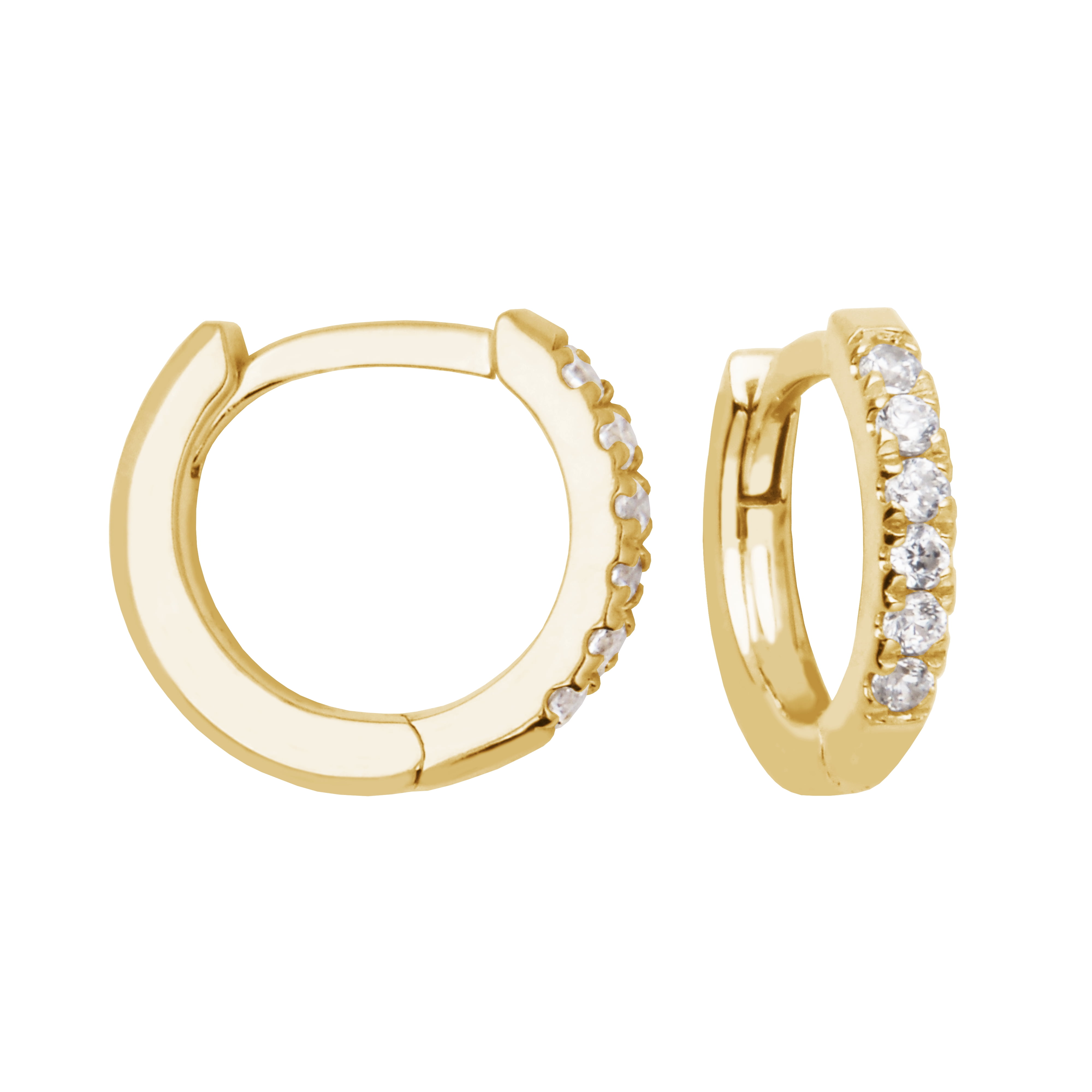 Forever Facets 1/8 CT TW Lab Grown Diamond Hoops in 18k Gold over ...