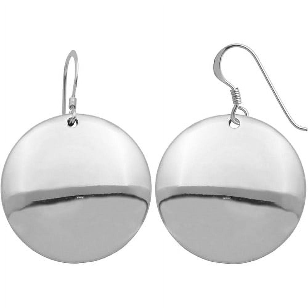 Forever Facets 18K Sterling Silver Disc Dangle Earrings, Adult Female ...