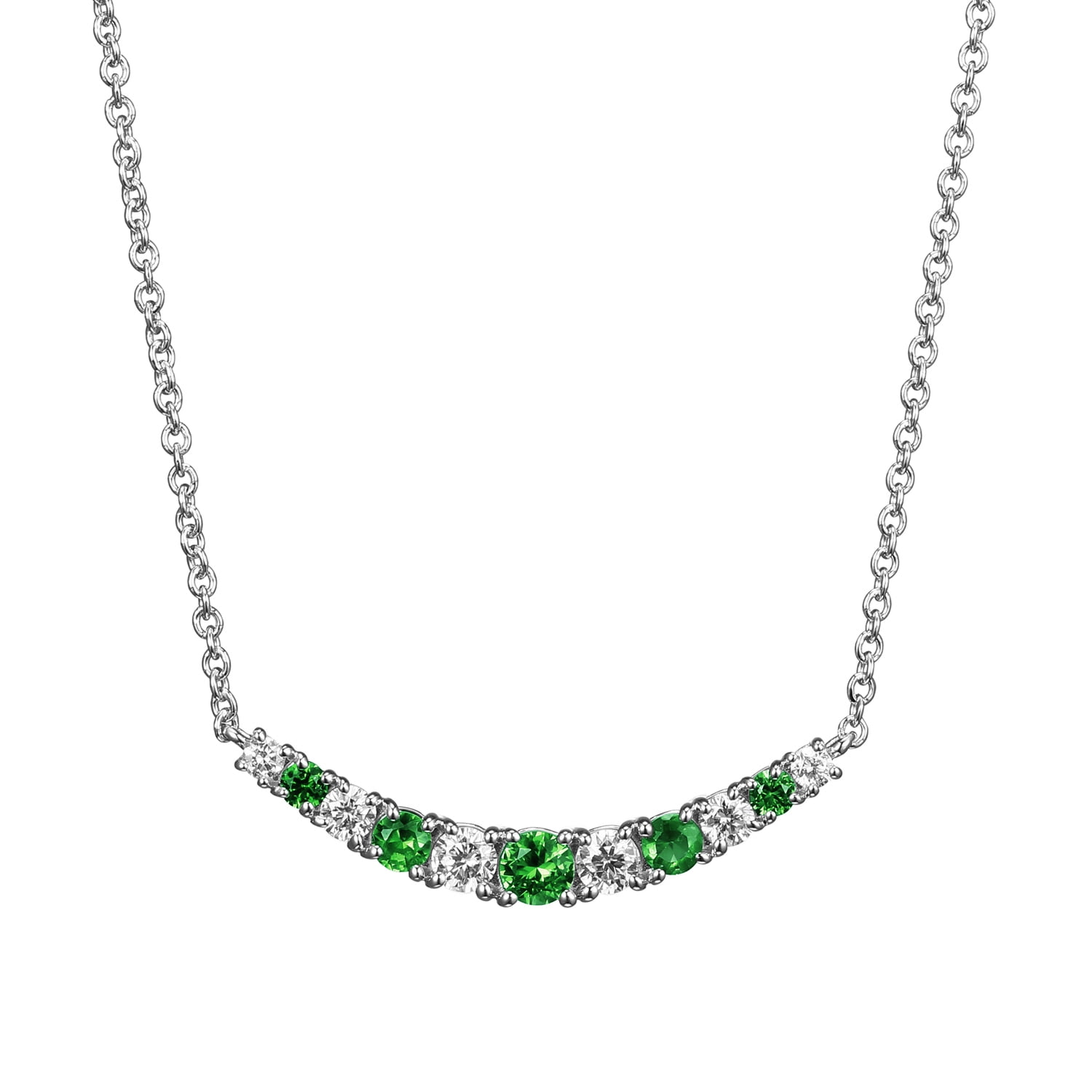 Forever Facets Jewelry Platinum Over Sterling Silver Created Emerald ...