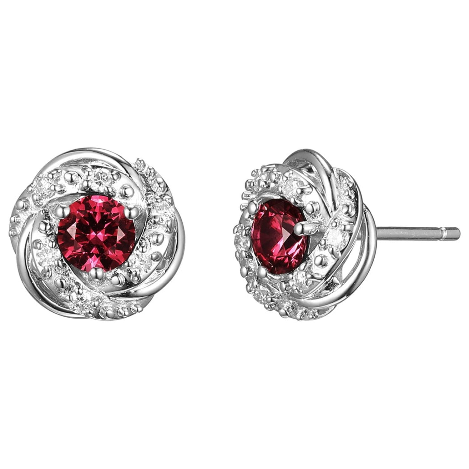 Forever Facets Jewelry Platinum Over Sterling Silver 1/8th Carat Total ...