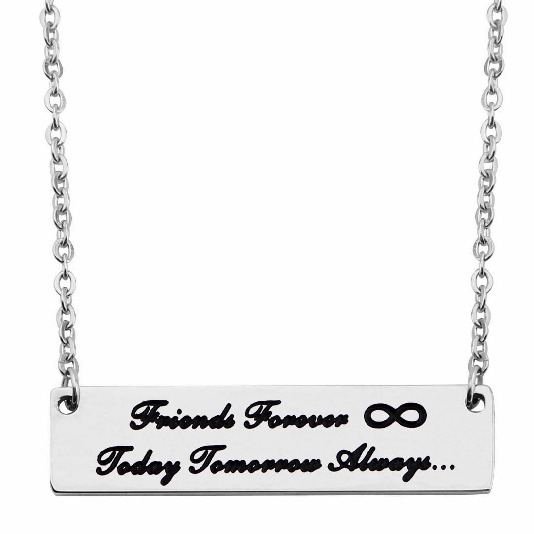 Forever Friend Necklace Today Tomorrow Always Infinity Bar Pendant ...