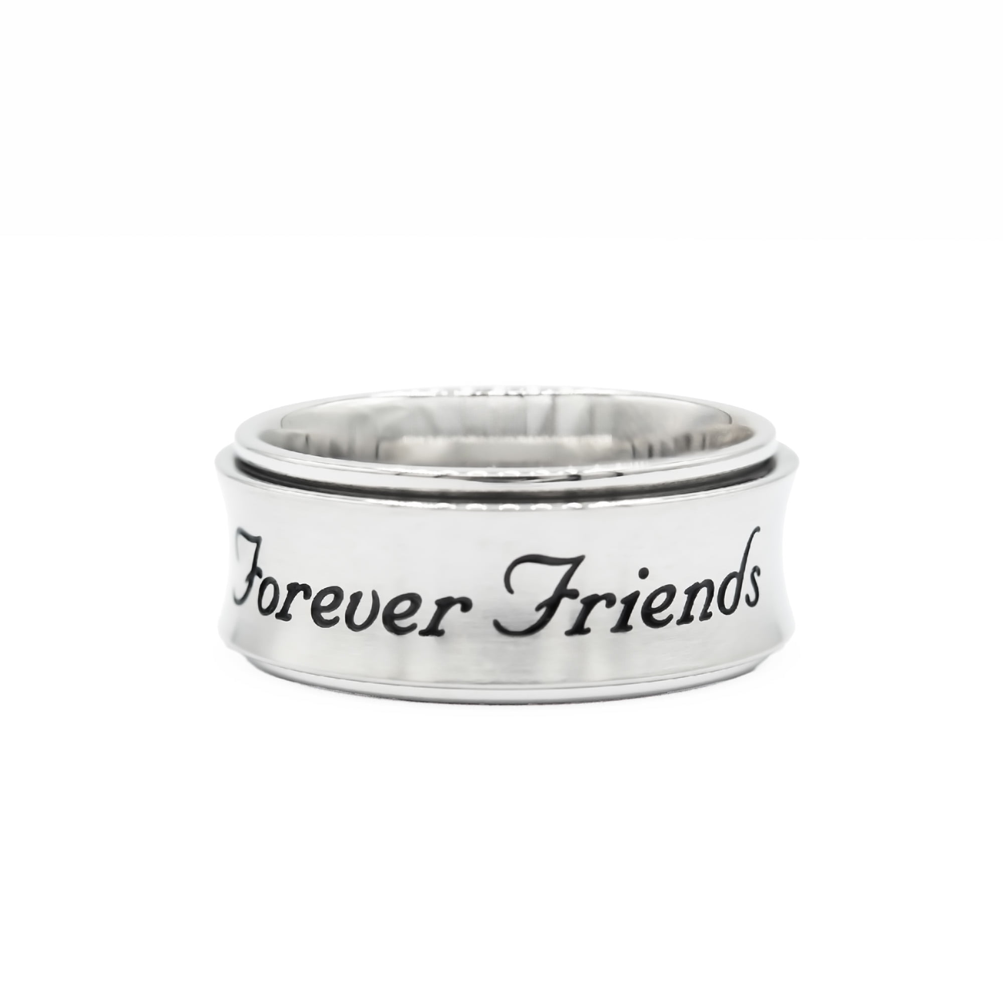 Waterproof Stainless Steel Spinner Ring with Forever Friends Engraving ...