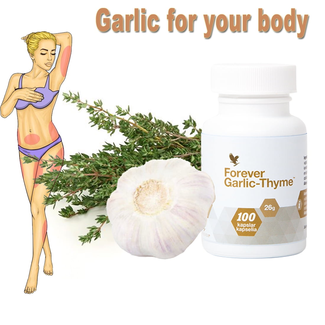 Forever Garlic Thyme 100 Odorless Softgel Capsules Heart Healthy