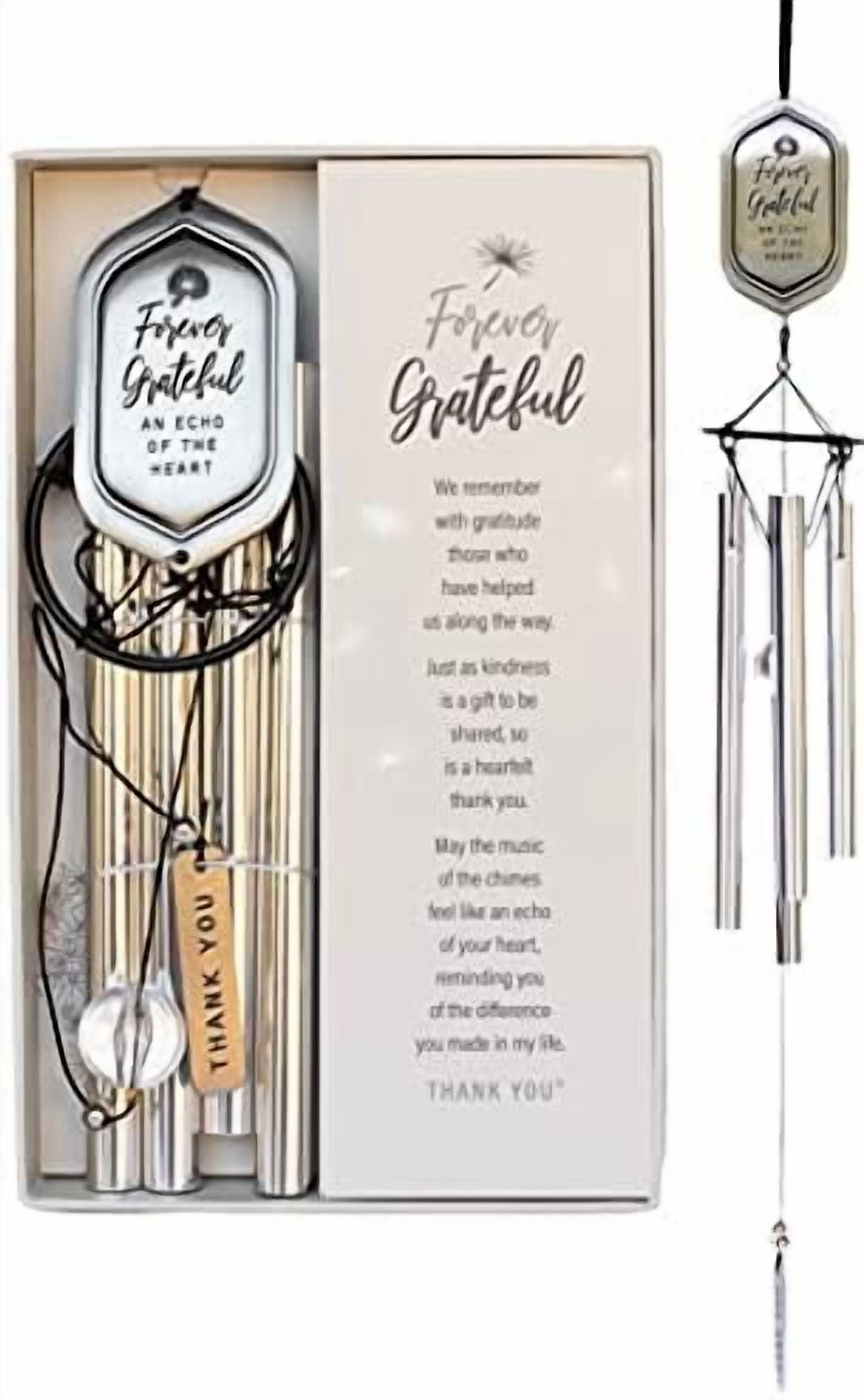 Forever Grateful Wind Chime with Engraved Thank You Message - Unique ...