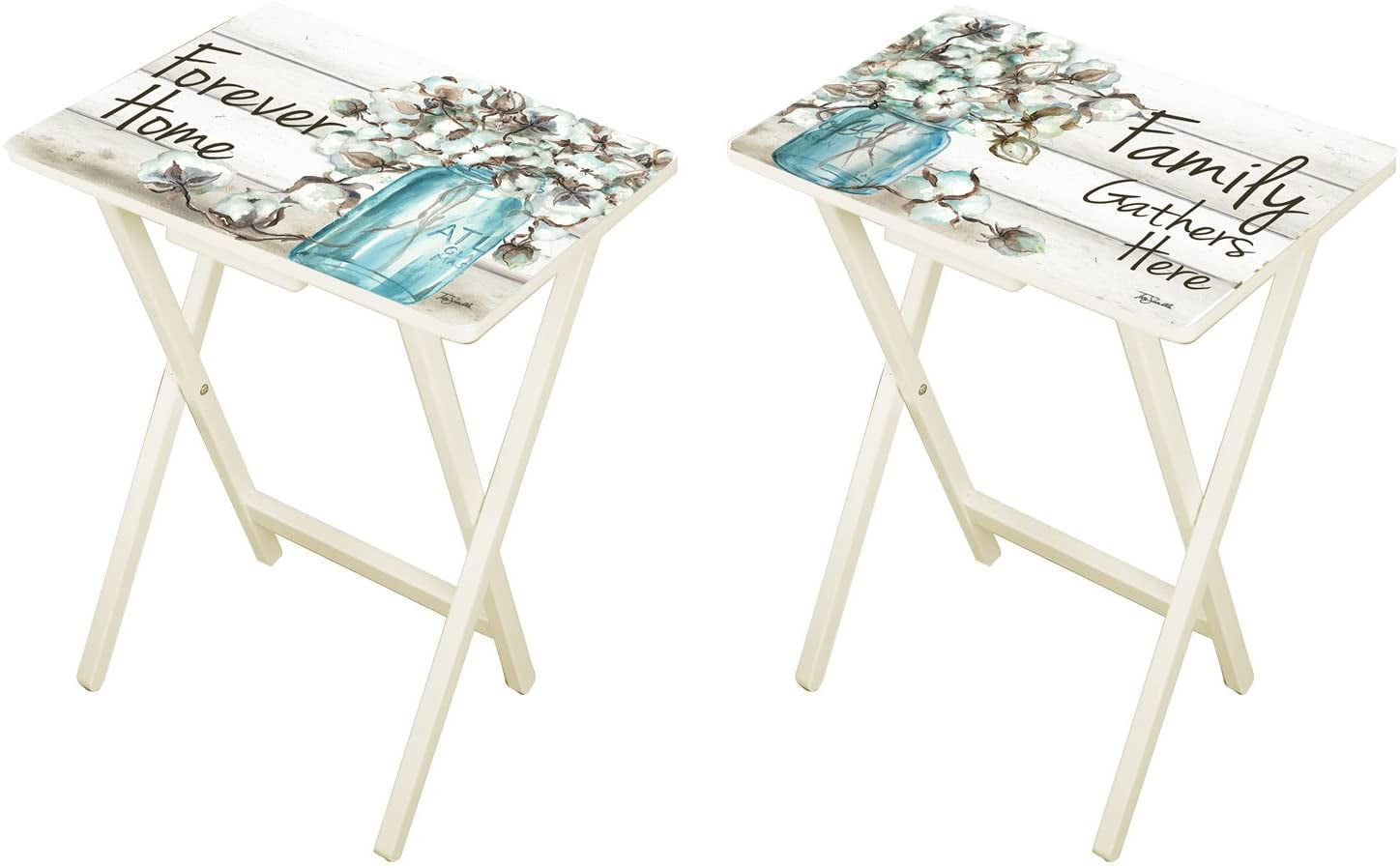 Forever Home Rectangular TV Trays Table | Set of 2 | Easy Folding Couch ...