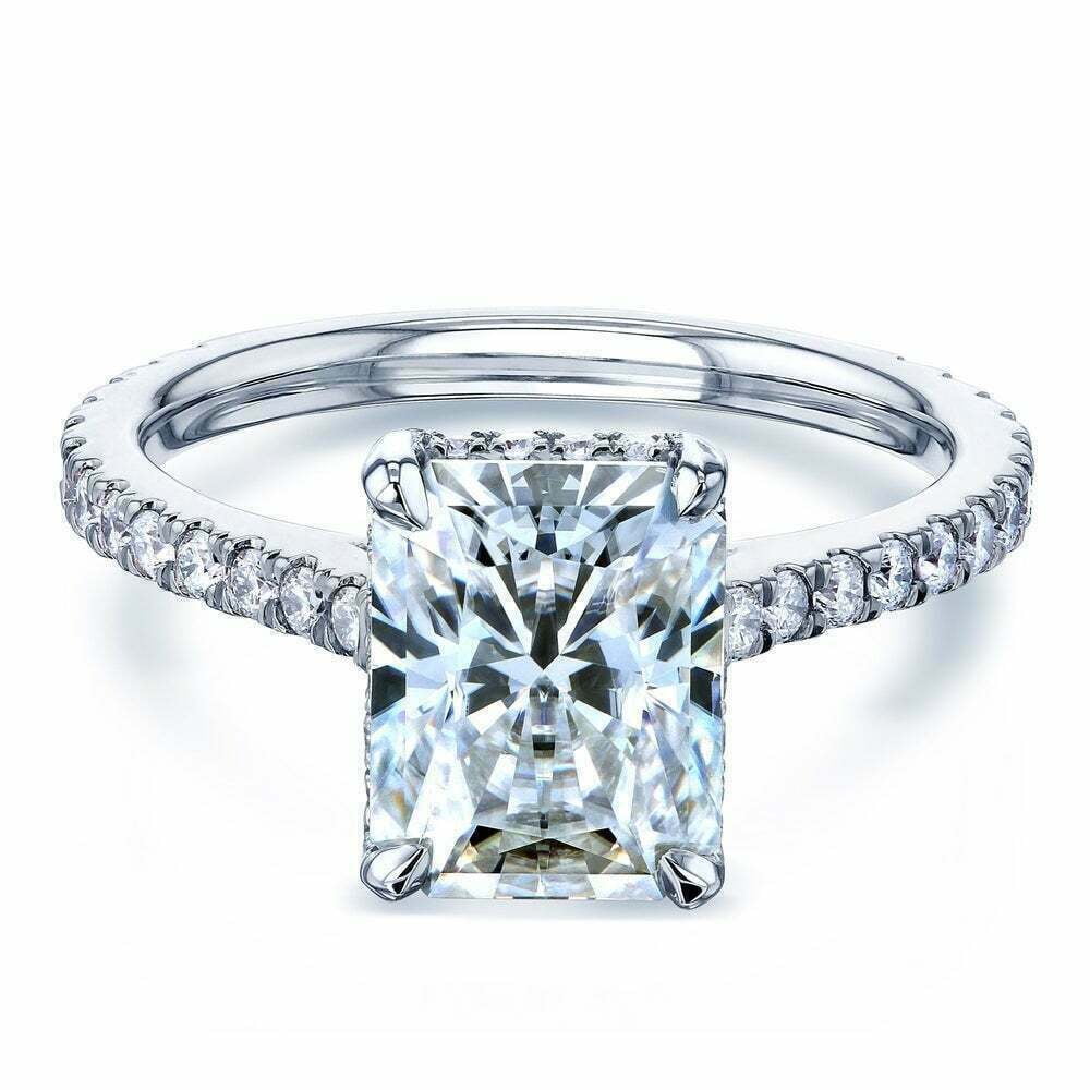 Forever Jewels 3.50Ct Radiant Cut Moissanite Women Engagement Ring 14K ...