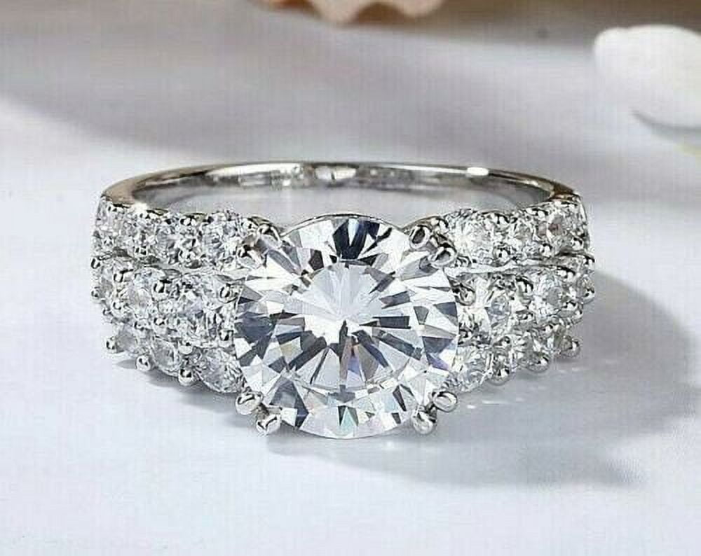 Forever Jewels 3.50Ct Round Moissanite Wedding Engagement Ring, 14K ...