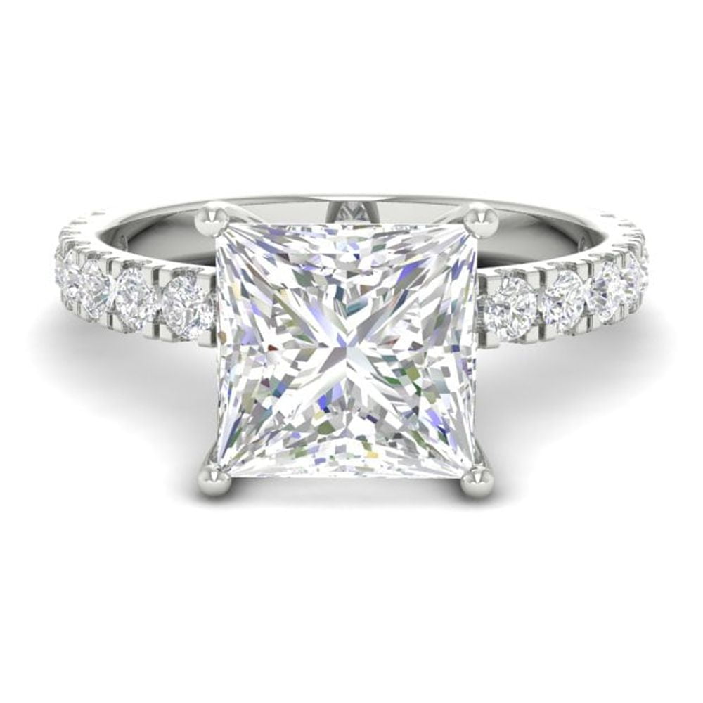 Forever Jewels 3Ct Princess Cut Moissanite Women Engagement Ring 14K ...