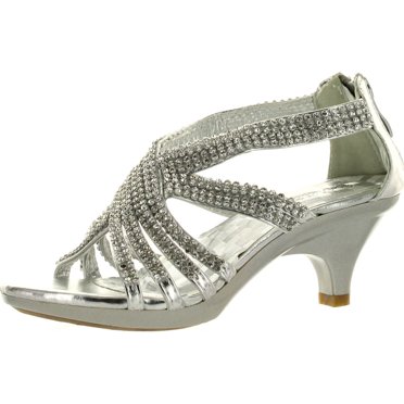 Fabulous Kids Teresa 86K Silver Rhinestone Pageant Heels for Little ...
