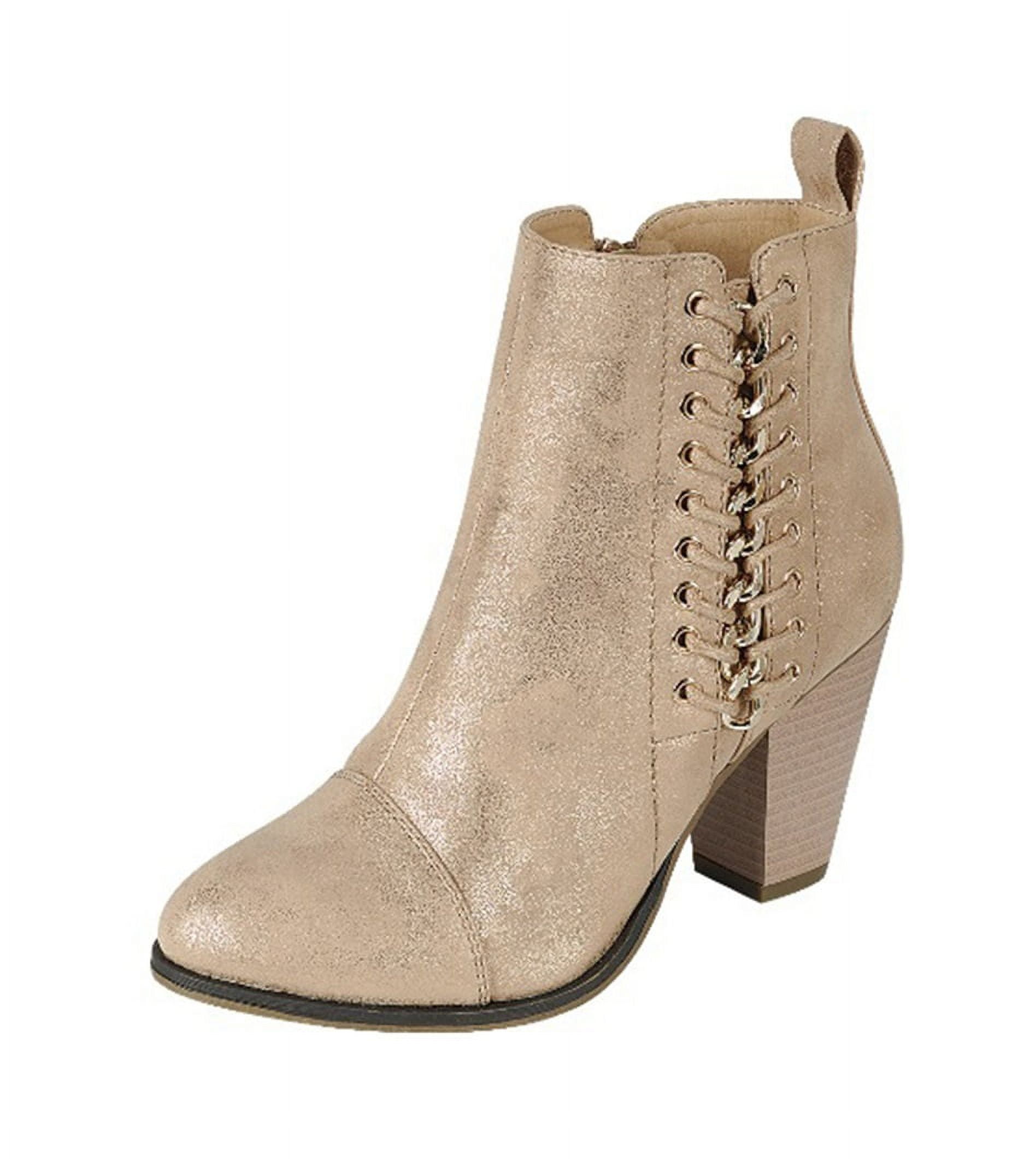 Forever Link Camilia-68 Mid Heel Side Zip Pointed Toe Block Heeled ...