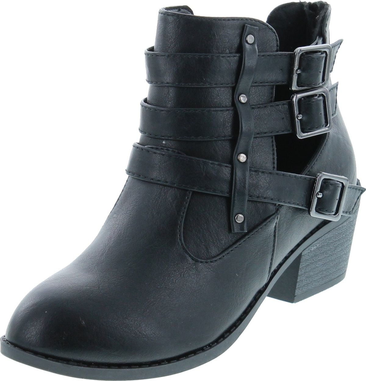 Forever Link Eury-1 Women's Fashion Round Toe Buckles Low Heel Ankle ...