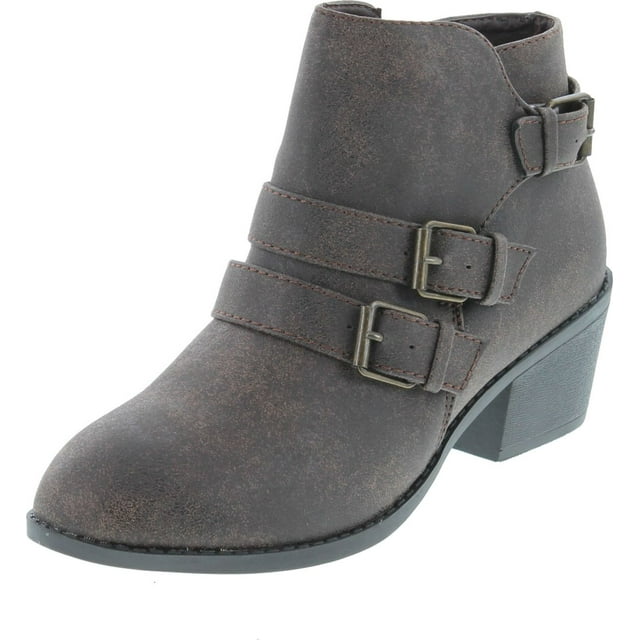 Forever Link Eury-4 Women's Fashion Round Toe Buckles Zipper Low Heel ...