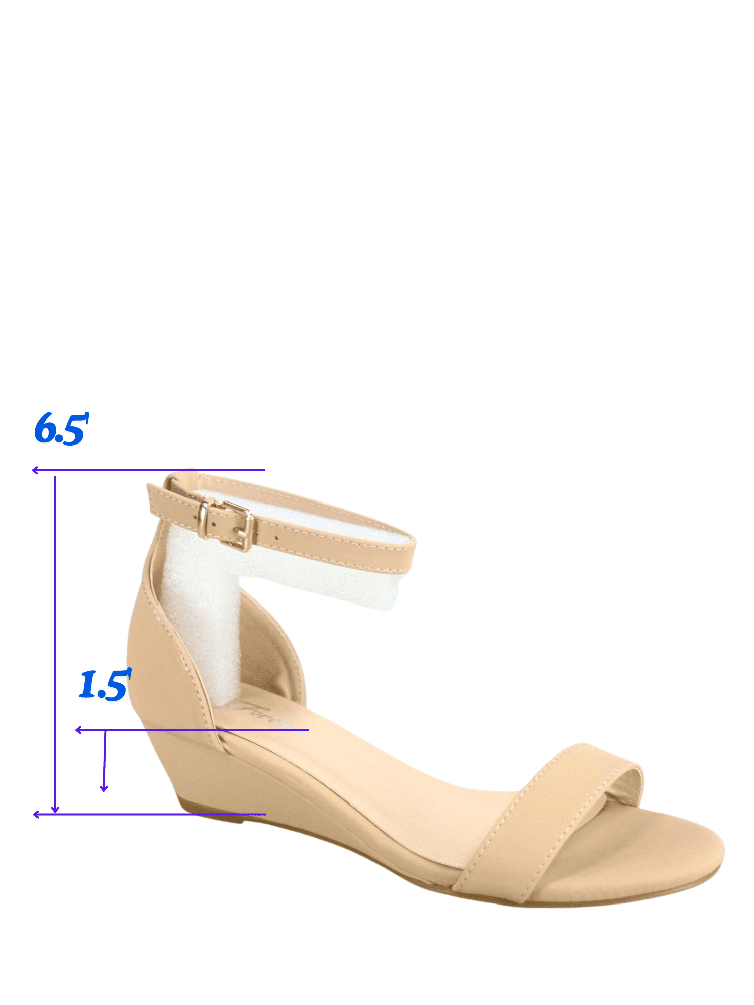 Forever Link Women's Low Wedge Sandals Ankle Strap Heel Sandal Open Toe ...