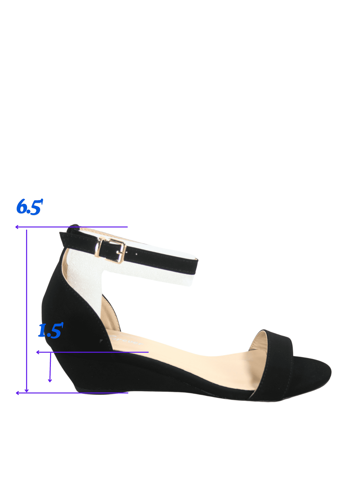 Forever Link Women's Low Wedge Sandals Ankle Strap Heel Sandal Open Toe ...