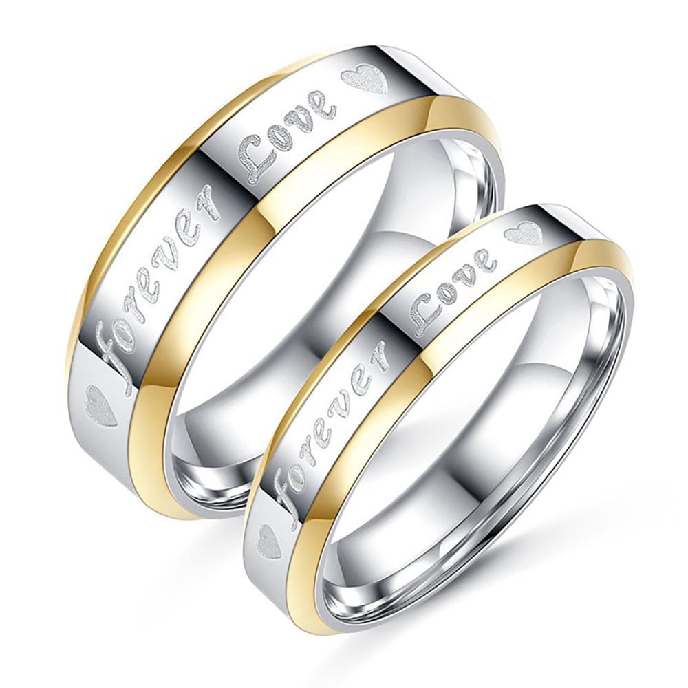 Forever Love 4 mm or 6mm Stainless Steel Wedding Band for Men or Women ...