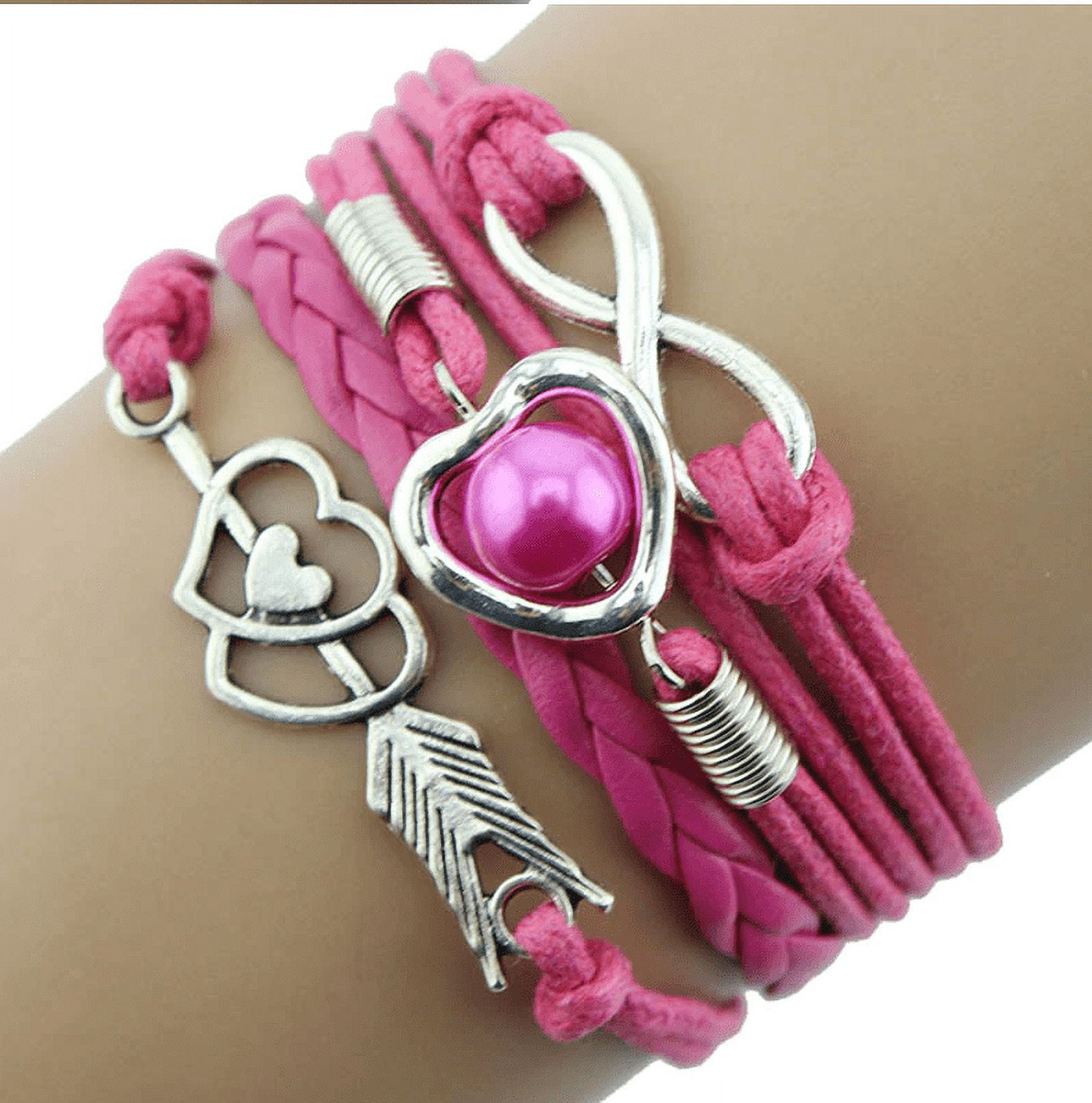 Forever Love Handmade Braided Leather Friendship Bracelet For Woman or ...