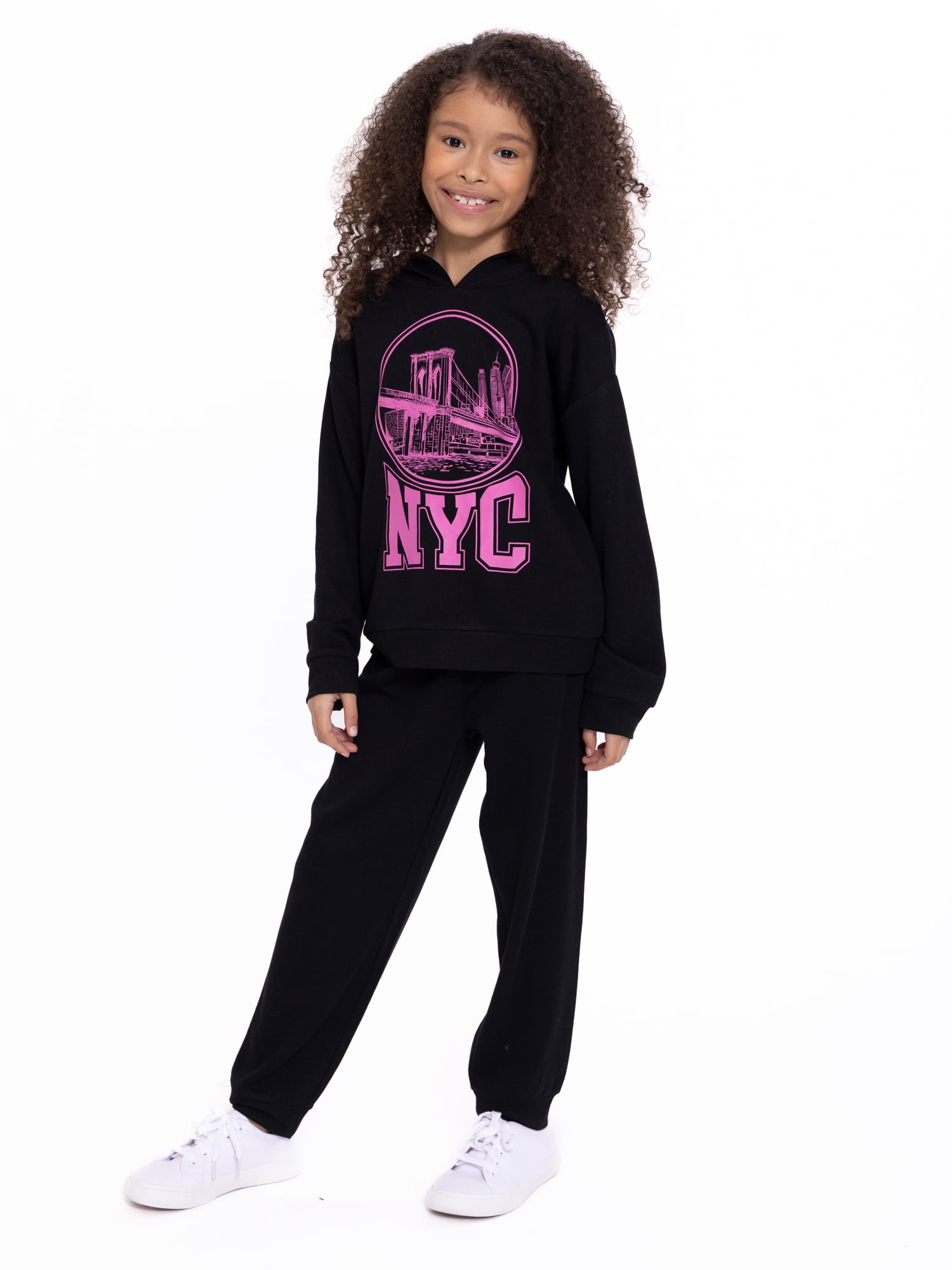 Forever Me Girls NYC Hoodie and Joggers Set, 2-Piece, Sizes 4-18 ...