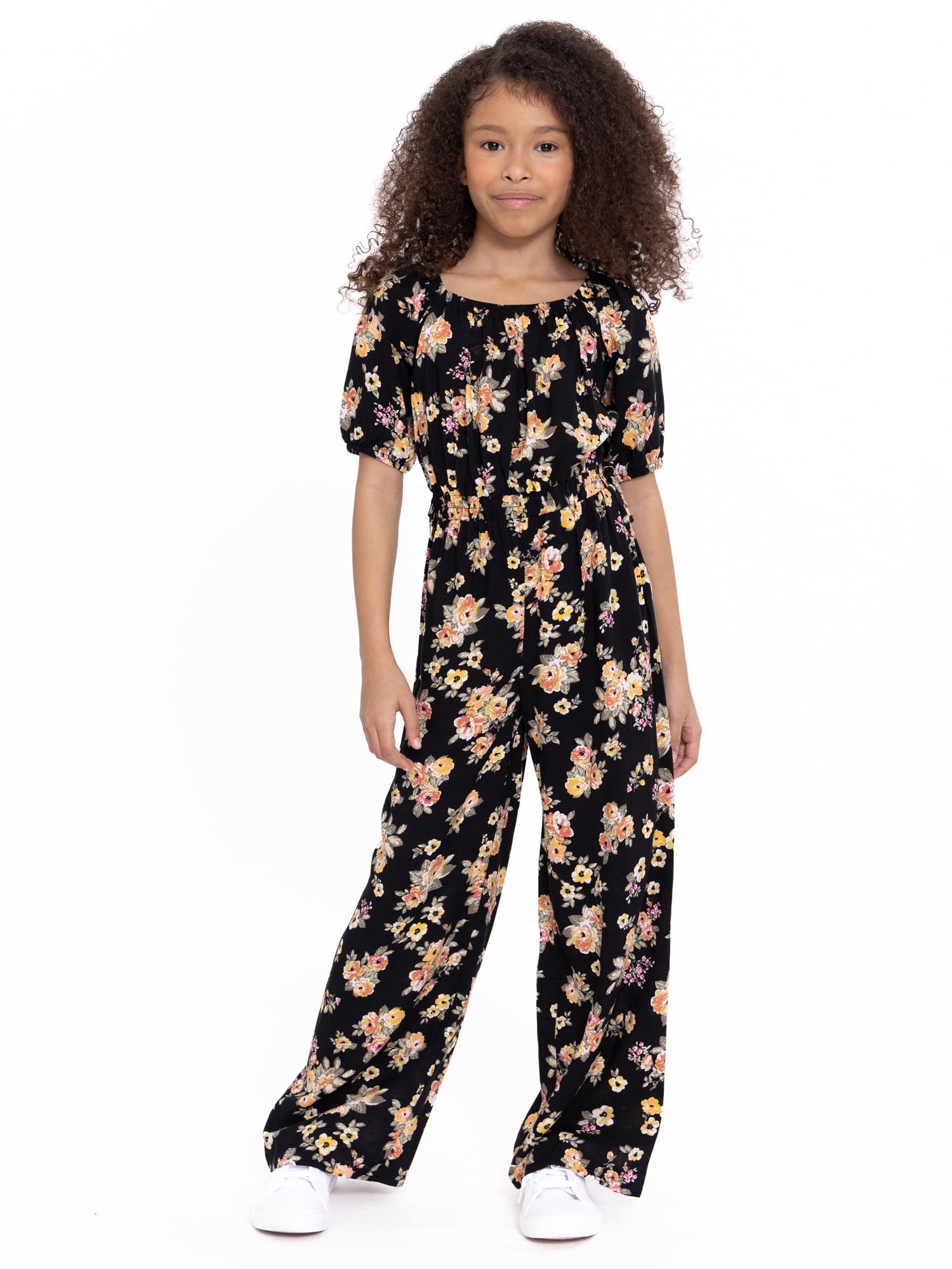 Forever Me Girls Short Sleeve Jumpsuit, Sizes 4-18 - Walmart.com