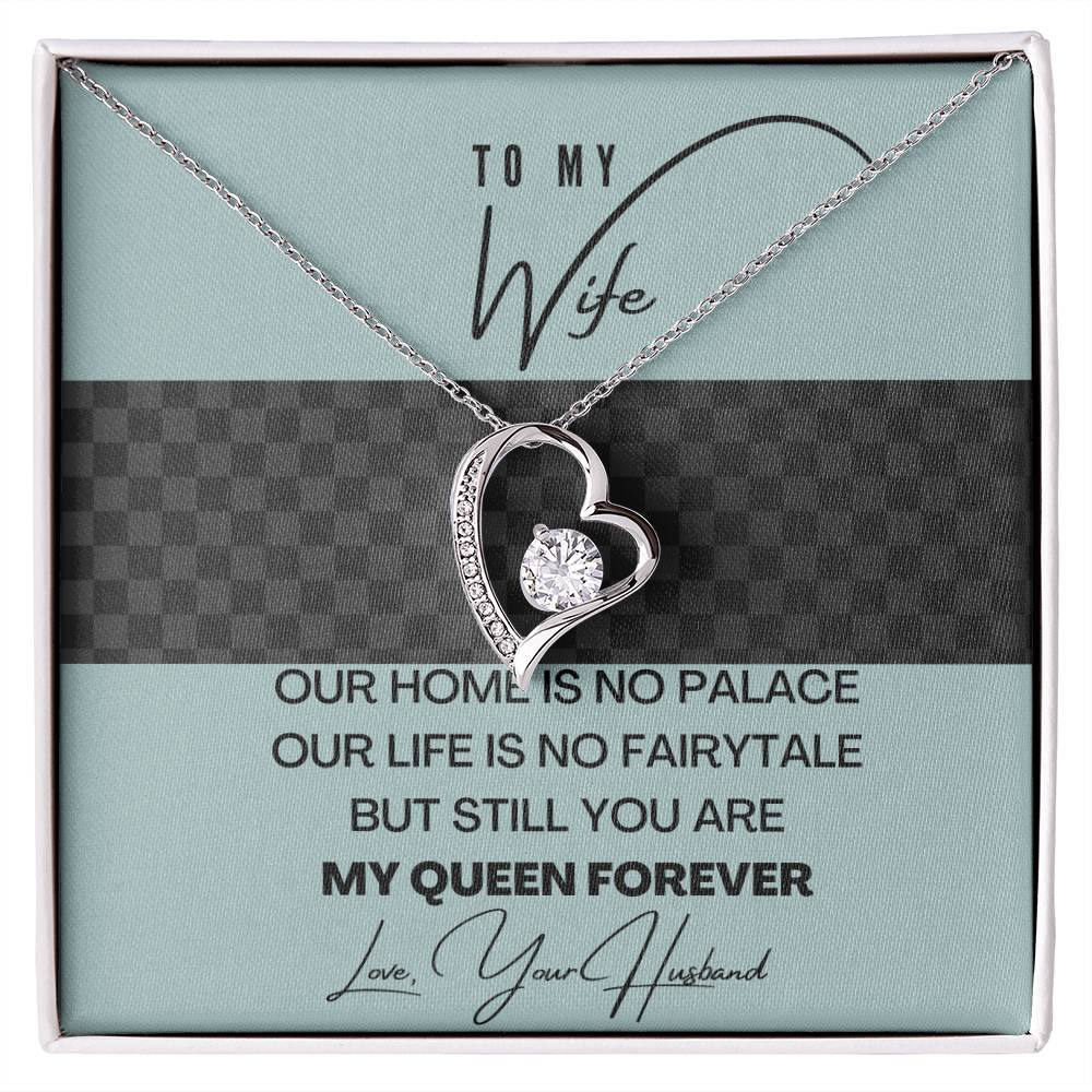 Forever My Queen Necklace, Forever Love Necklace, 14K White Gold or 18K ...
