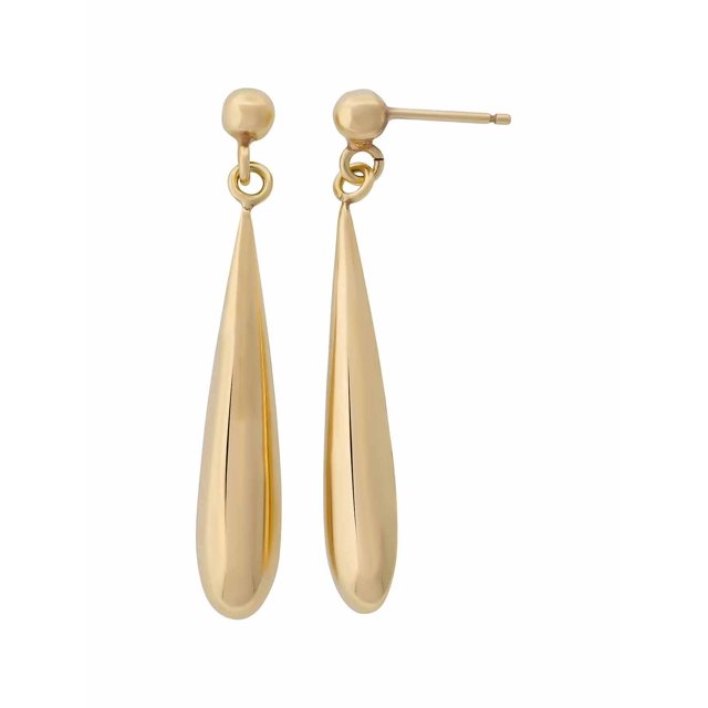 Forever New 18kt Gold over Sterling Silver Satin Pear Shape 3mm Ball ...