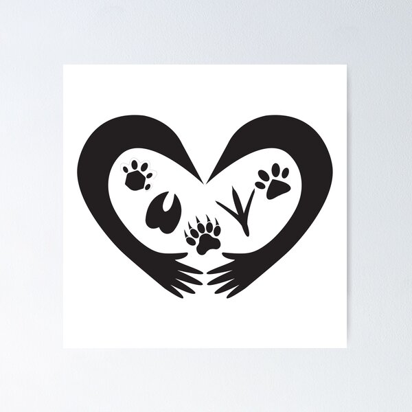 Forever Pawprints: Love For All Creatures Poster Wall Art, Modern Wall ...
