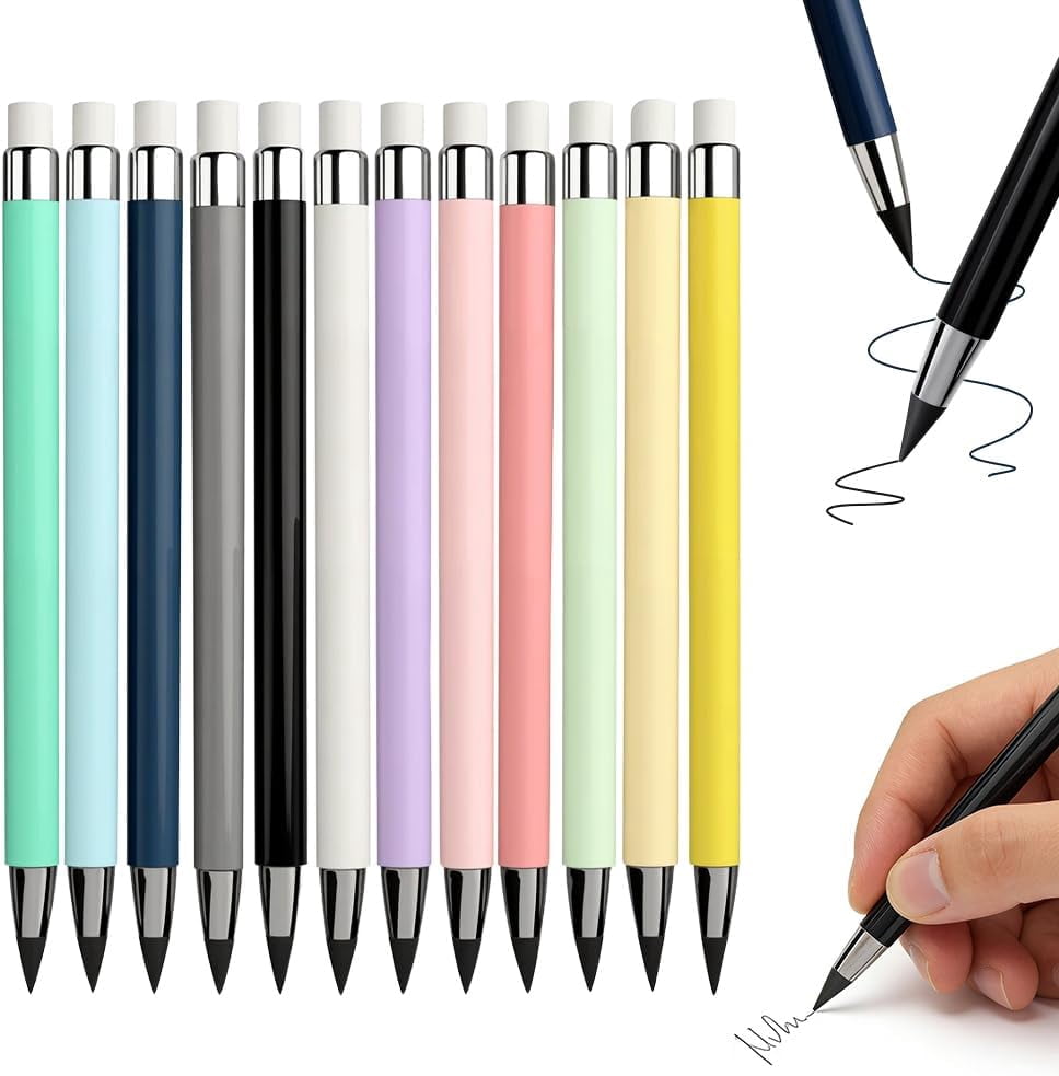 Forever Pencil, Reusable Inkless Pencils with Erasers, No-Sharpening ...
