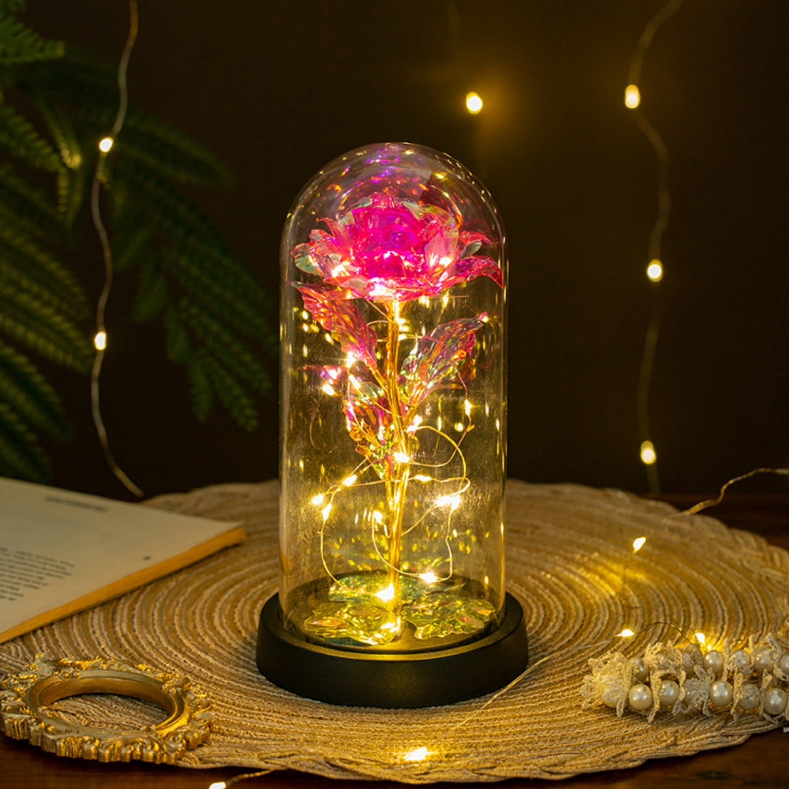 Forever Preserved Light-Up Rose in Glass / Dome | Colorful Eternal ...