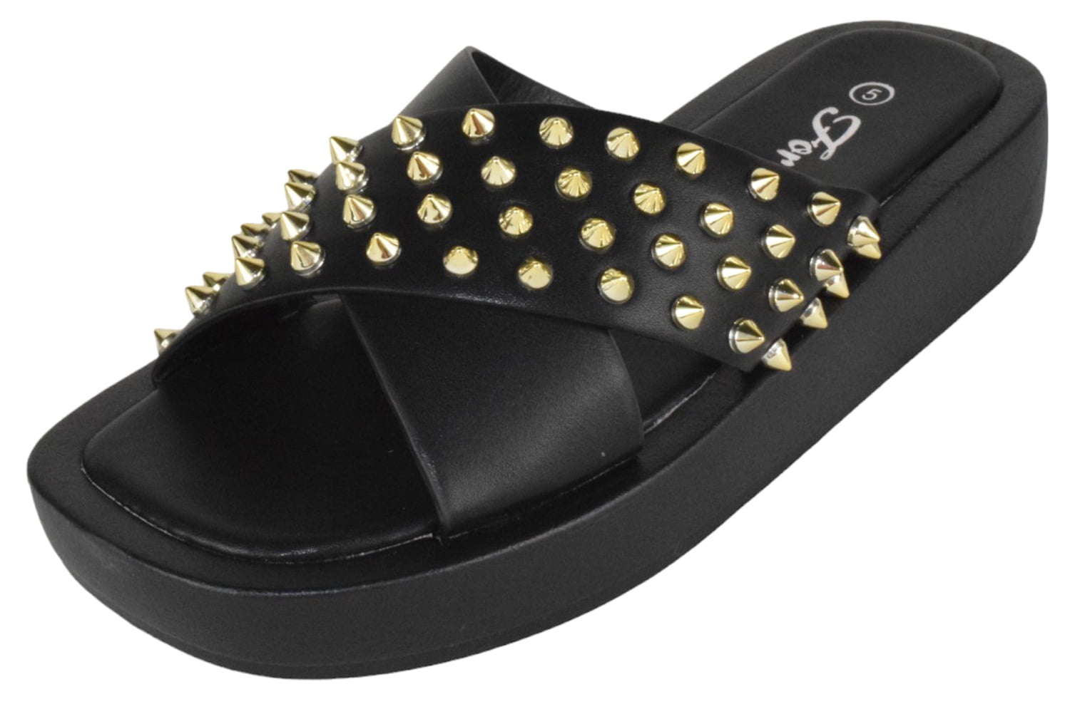 Forever Shoes Women Sandals Crisscross Studded Strap Spikes Band ...