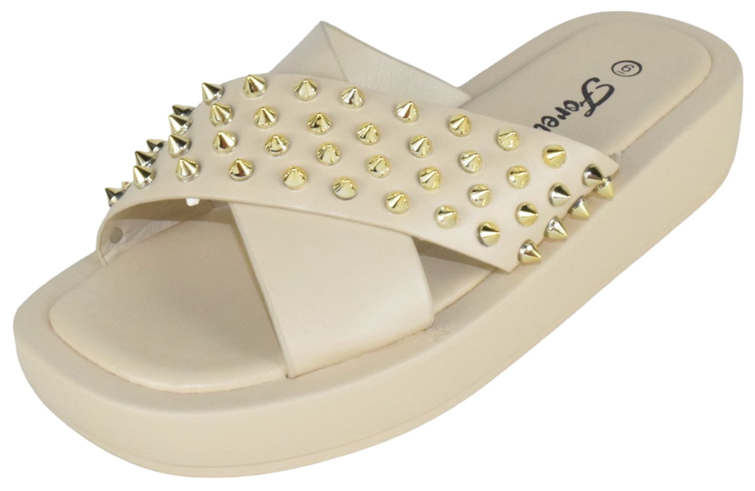 Forever Shoes Women Sandals Crisscross Studded Strap Spikes Band ...