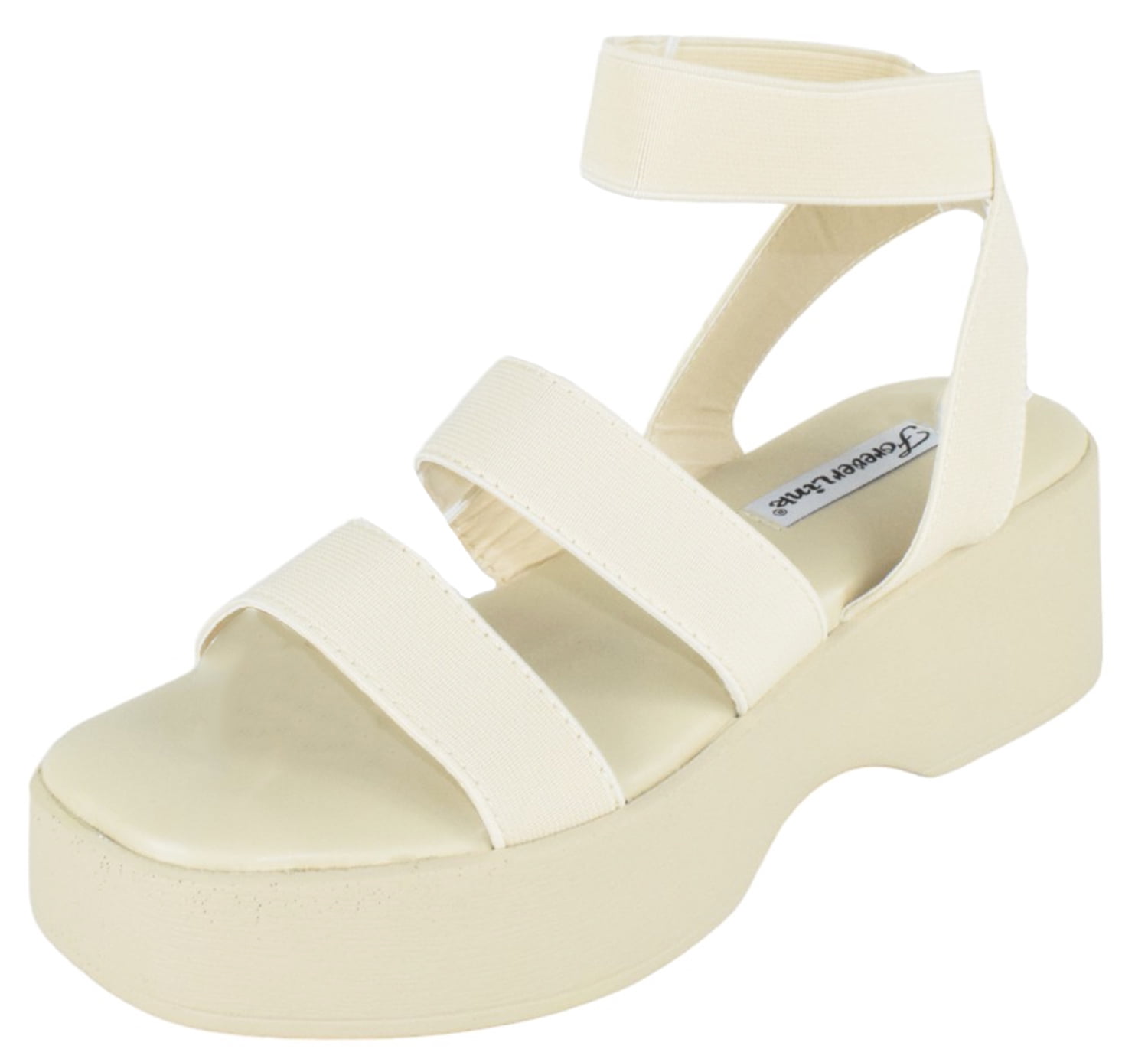 Forever Shoes Women Sandals Double Straps Light Weight Flatform ...