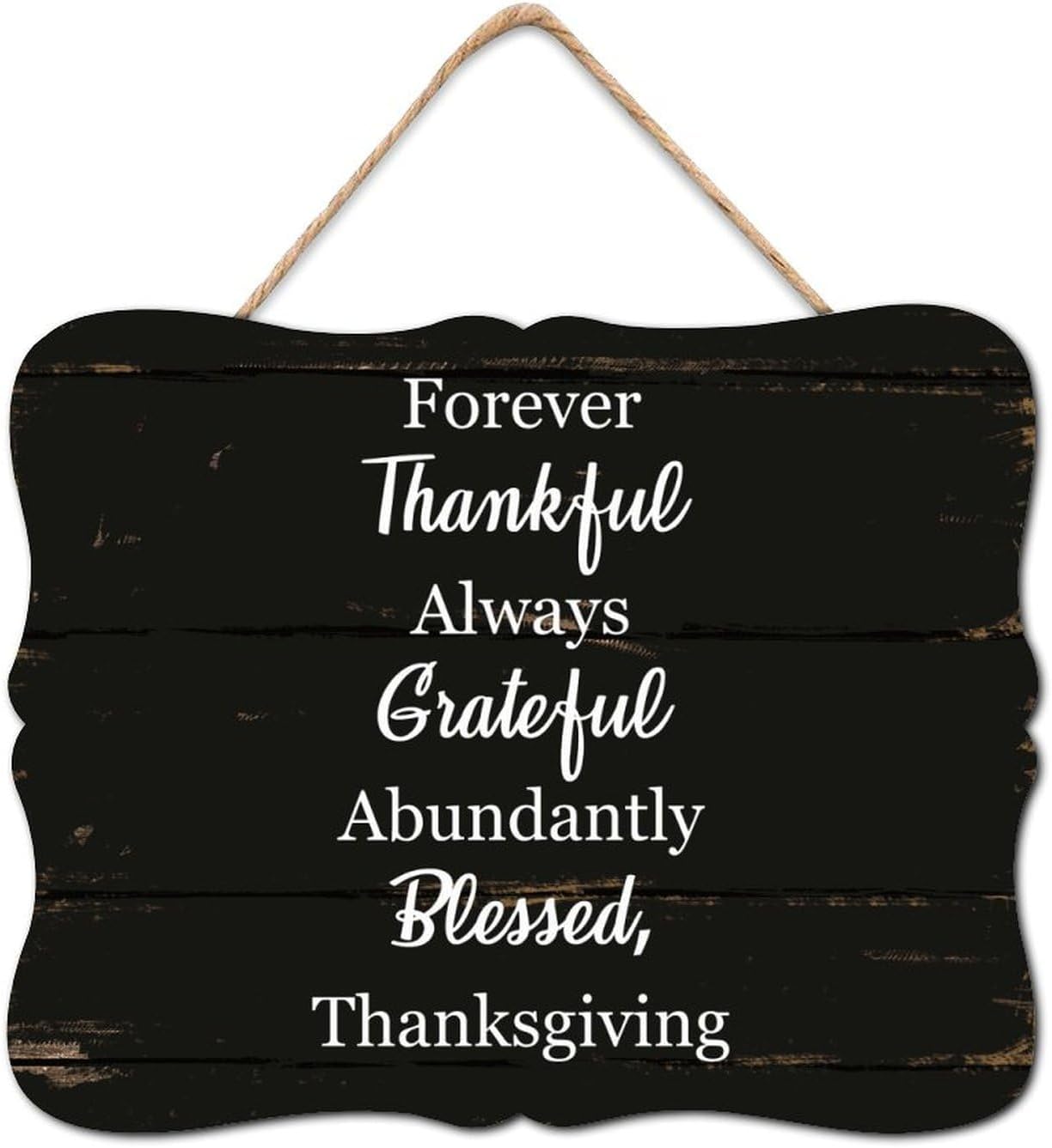 Forever Thankful Always Grateful Abundantly Blessed Wooden Signs Retro ...
