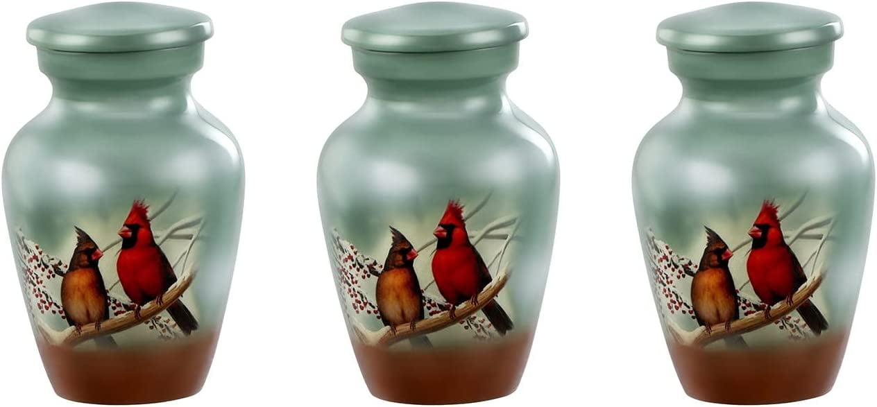 Forever URNS Keepsake Urn – Cardinal Birds Small Keepsake Qnty 3 ...