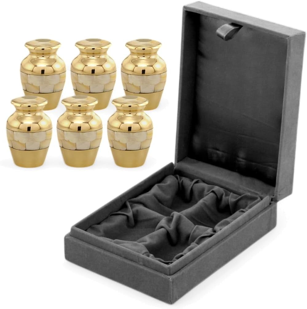 Forever URNS Mini Cremation Funeral Urn with Classic MOP Theme for ...