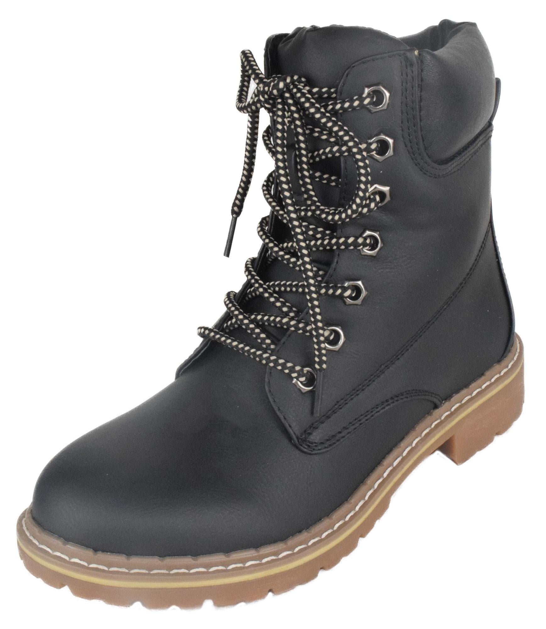 Forever Women Ankle Army Combat Boots Lace Up Work Style Booties ...