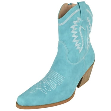 Forever Women Cowgirl Cowboy Western Ankle Boots Pointy Toe Rhinestone ...