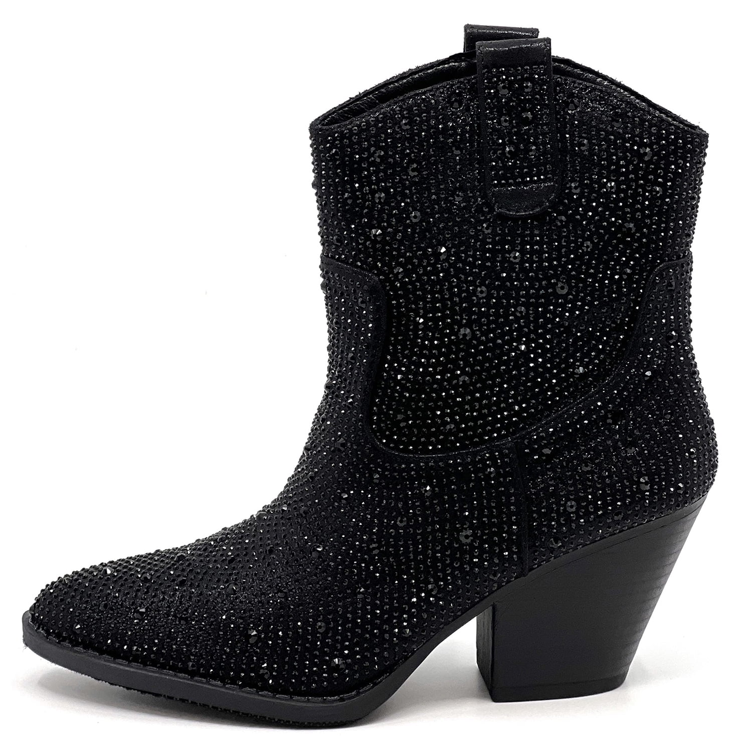 Forever Women Cowgirl Cowboy Western Ankle Boots Pointy Toe Rhinestone ...