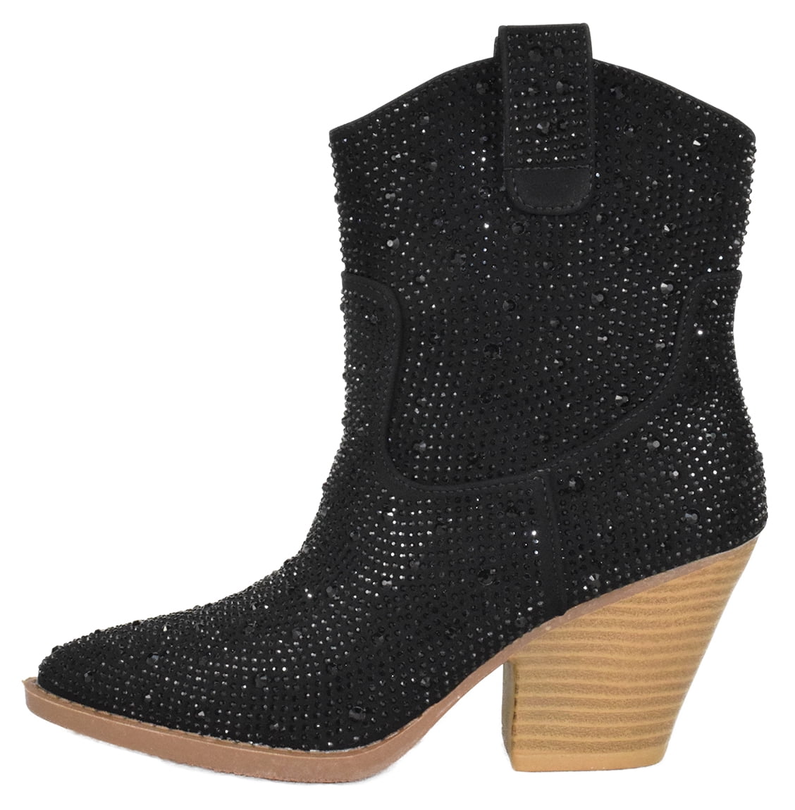 Forever Women Cowgirl Cowboy Western Ankle Boots Pointy Toe Rhinestone ...
