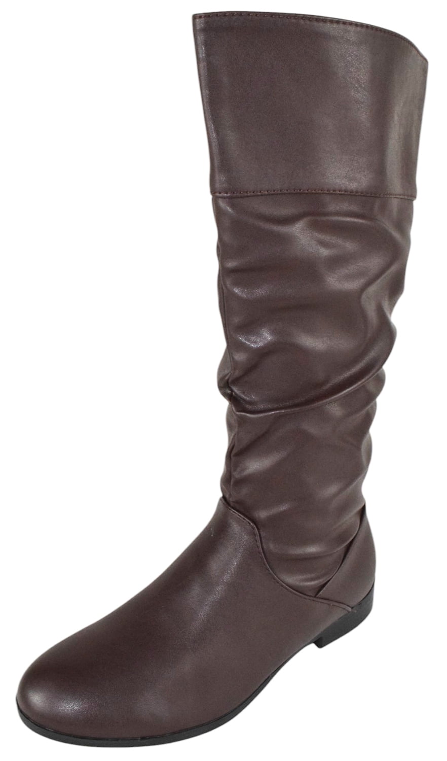 Forever Women Flat Heel Slouchy Mid-Calf Basic Light Weight Boots Side ...