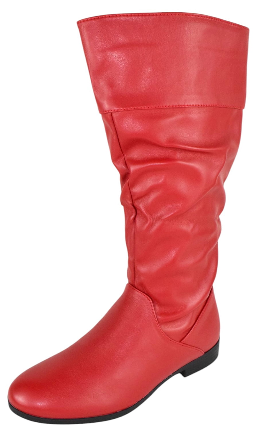 Forever Women Flat Heel Slouchy Mid-Calf Basic Light Weight Boots Side ...