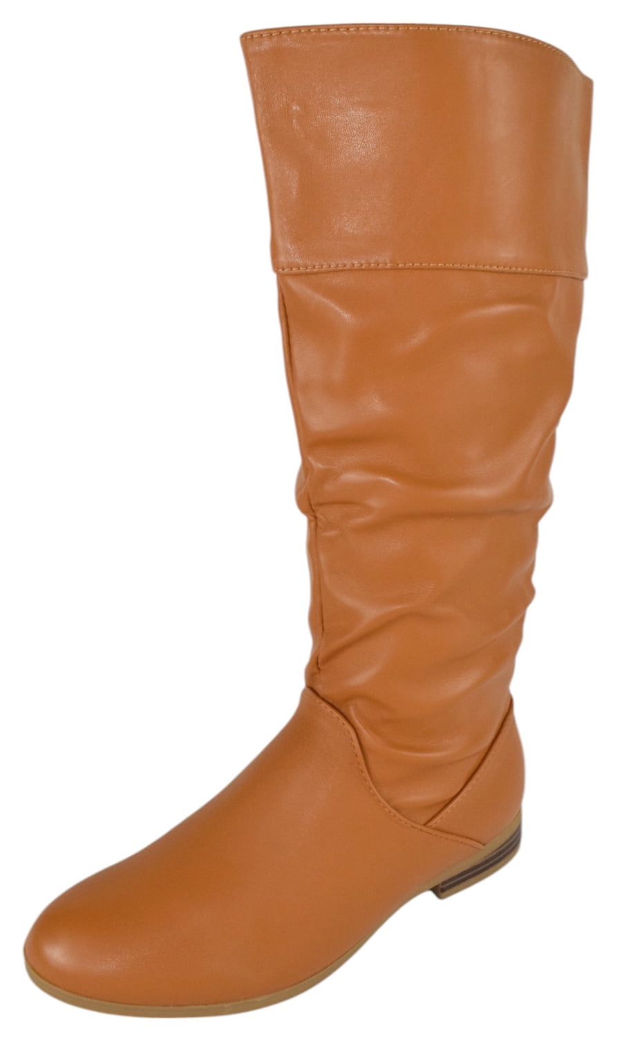 Forever Women Flat Heel Slouchy Mid-Calf Basic Light Weight Boots Side ...