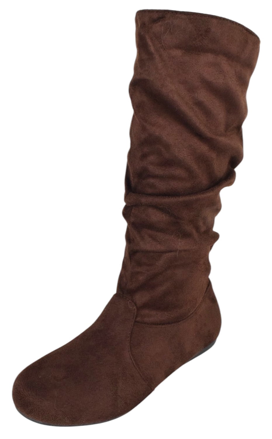 Forever Women Flat Heel Slouchy Mid-Calf Basic Light Weight Boots Side ...